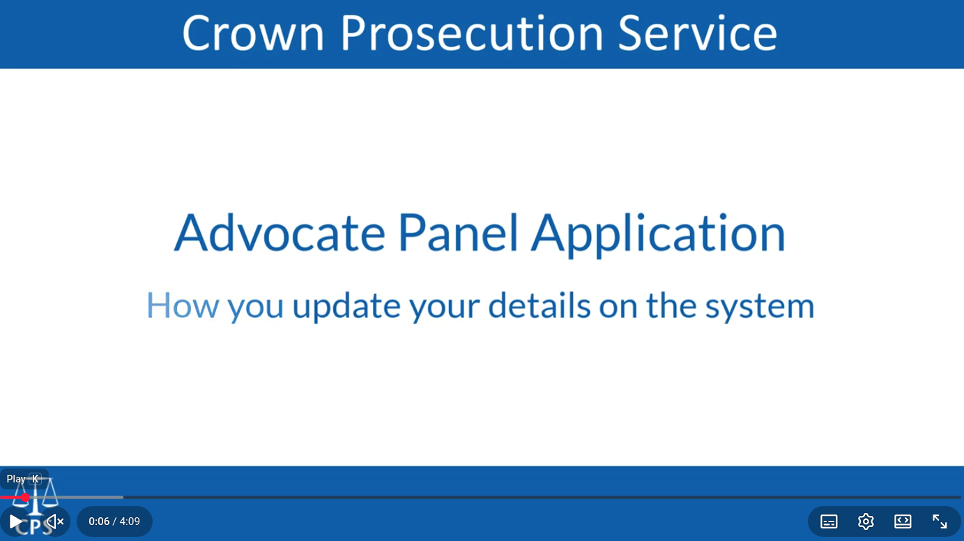 Advocate Panels: Application Portal | The Crown Prosecution Service