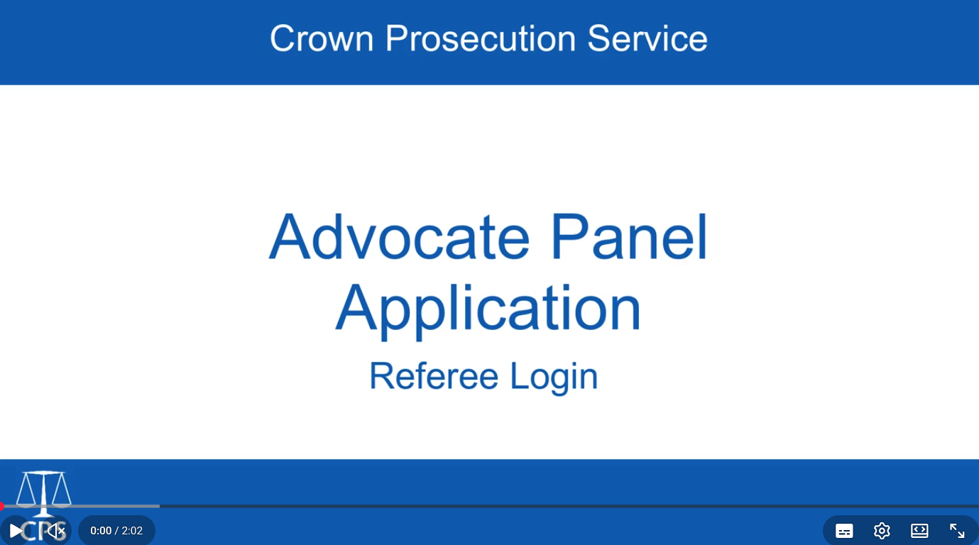 Advocate Panels: Application Portal | The Crown Prosecution Service